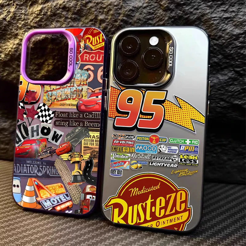 Lightning McQueen 95 Cars Plating Case for iPhone 13 14 16 15 12 11 Pr ...
